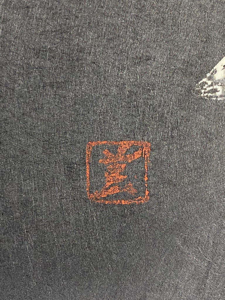 Kaoru Kawano Japanese Woodblock Print Girl with Candle Light Flame For ...