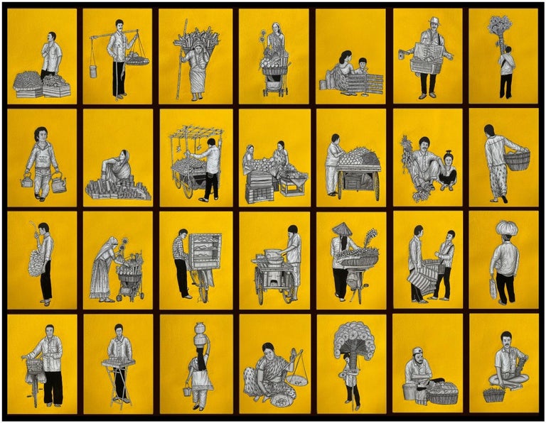 Kapil Anant - Indian Shining, Acrylic and Ink on Paper by Contemporary ...