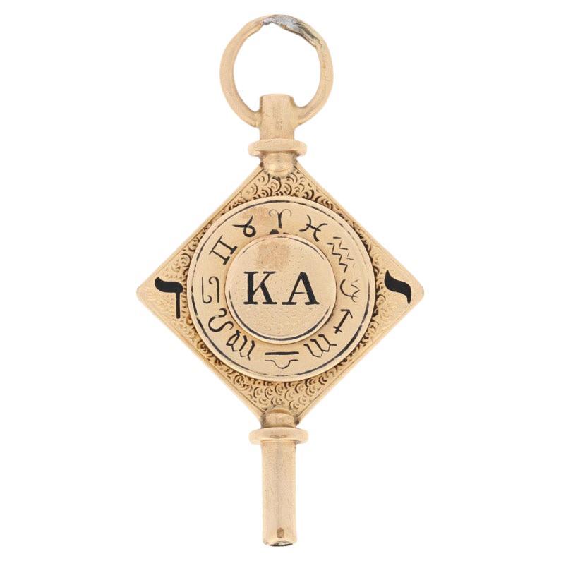 Alpha Omicron Pi Badge 14k Gold Pearls Ruby Vintage Sorority Pin Greek ...