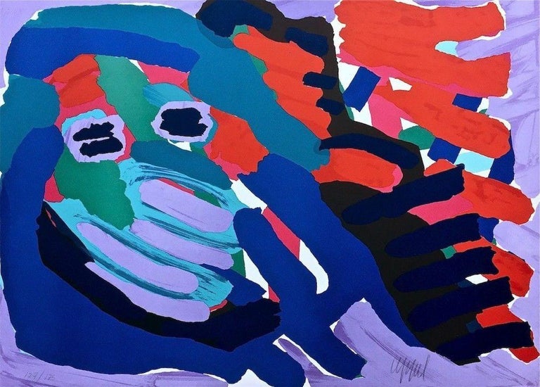 Karel Appel - Another Blue Head Again, Karel Appel For Sale at 1stDibs