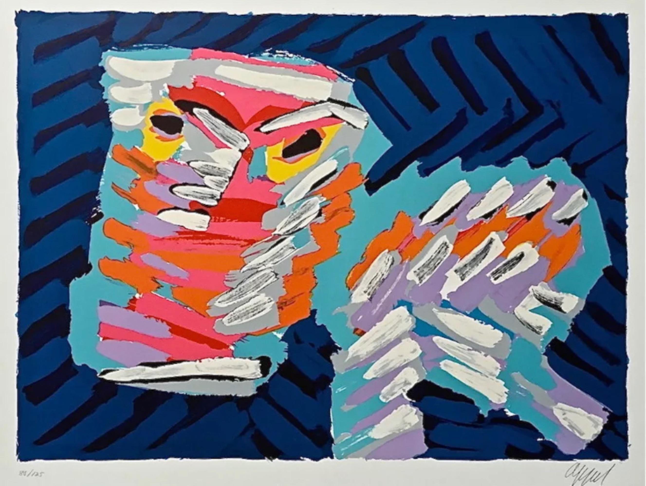 Karel Appel - COLORFUL RAIN, Original Lithograph, CoBrA Artist ...