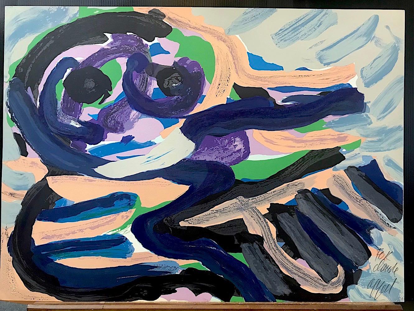 Karel Appel - SITTING IN A LANDSCAPE Signed Lithograph, Abstract Animal ...