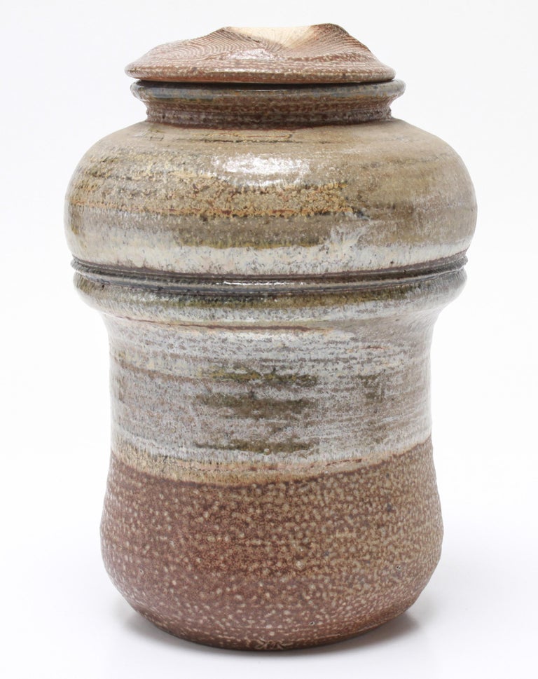 Karen Karnes Mid-Century Modern Stoneware Art Pottery Covered Jar For ...