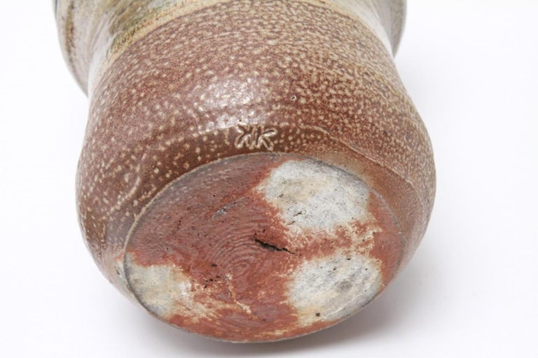 Karen Karnes Stoneware Art Pottery Covered Jar For Sale at 1stDibs