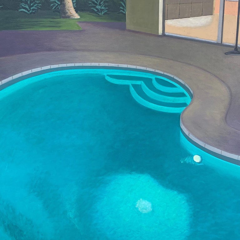 Karen Lynn - Dusk Pool by Karen Lynn, Hockney Inspired, Architectural ...