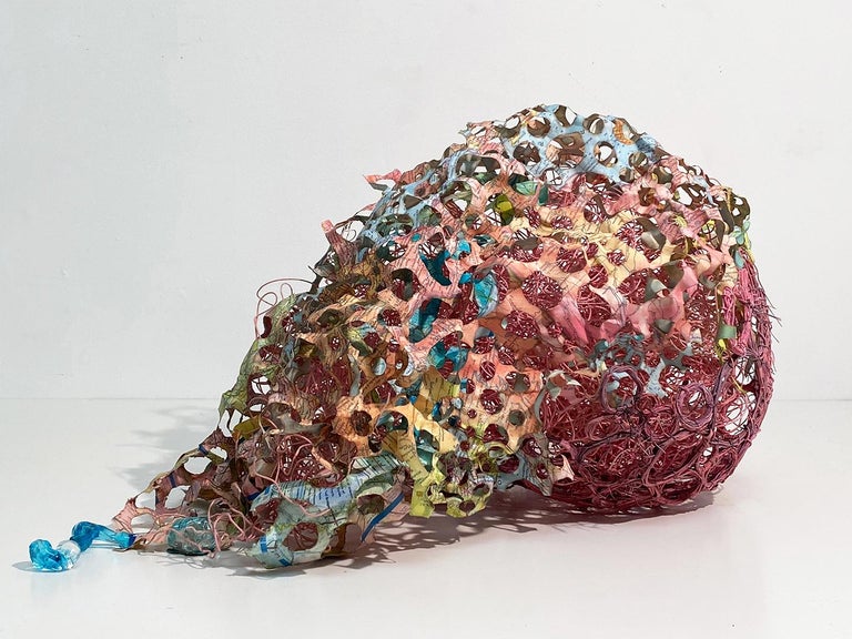 Karen Margolis - Fragile- abstract geometric paper sculpture pink blue ...