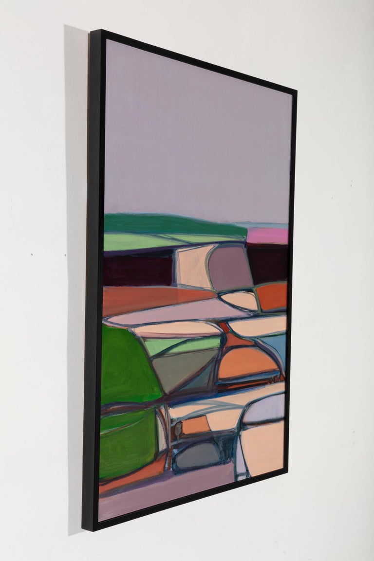 Karen Matheis - "Fields With Lavender Sky"- Landscape, mid century ...