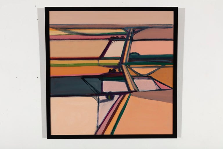 Karen Matheis - "MidSummer Fields"- Landscape, mid century, peach ...