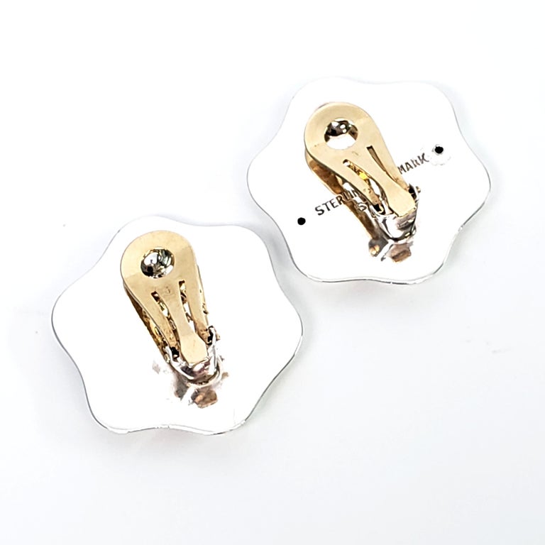 Karen Strand A. Dragsted Denmark Sterling Flower Pin and Clip-On ...