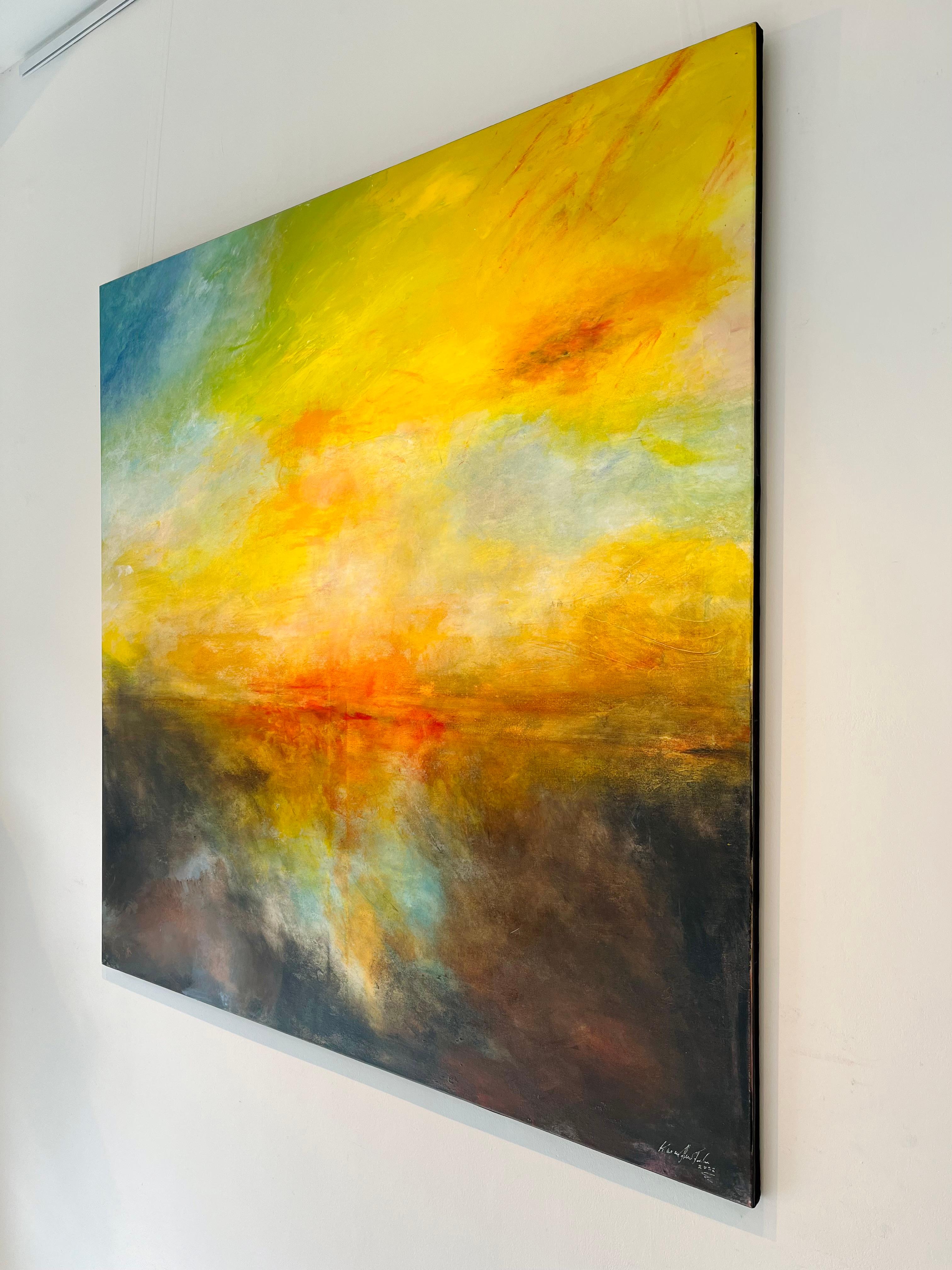 Karen Warren - Faithful Glow II - abstract expressionist Landscape ...