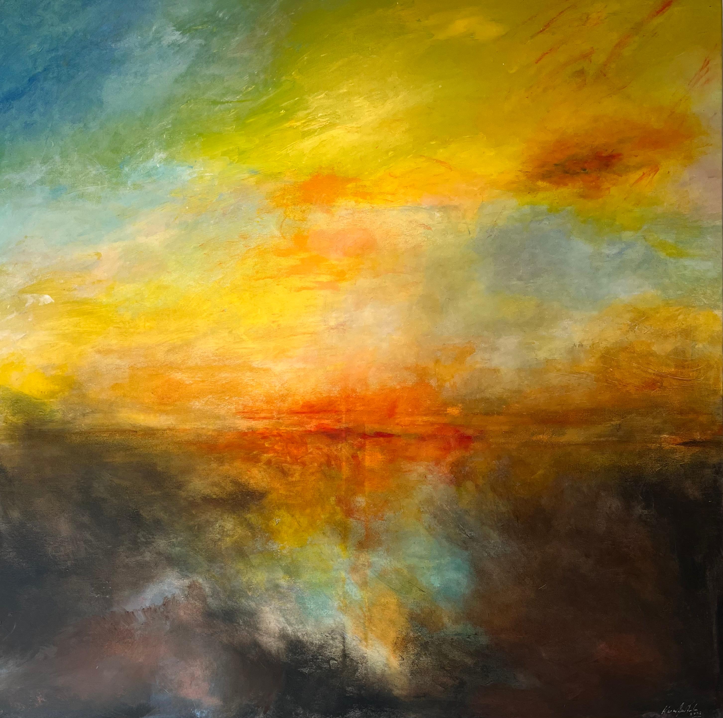 Karen Warren - Untitled III - abstract expressionist skyscape copper ...