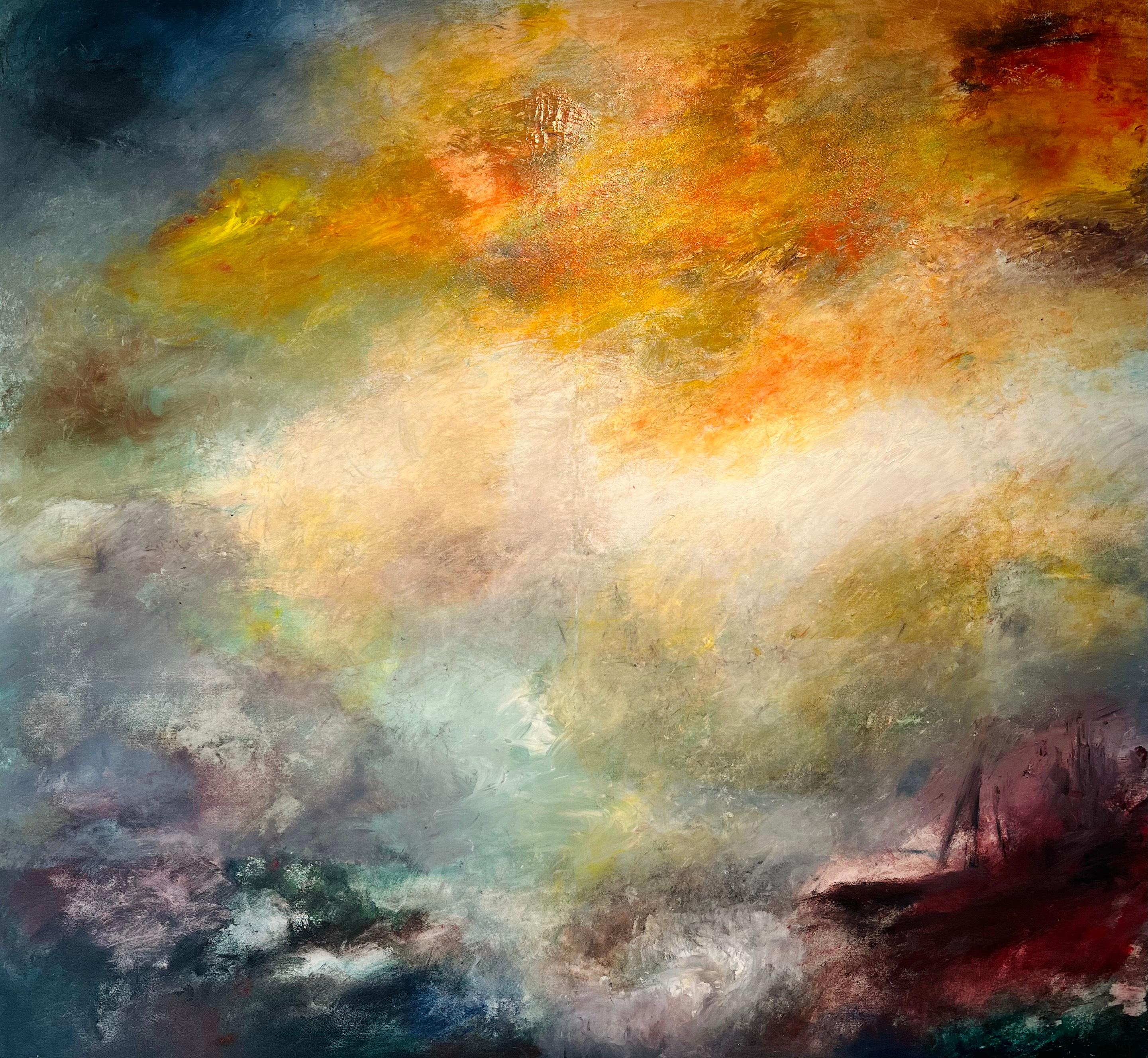 Karen Warren - Untitled VI - abstract expressionist skyscape copper ...