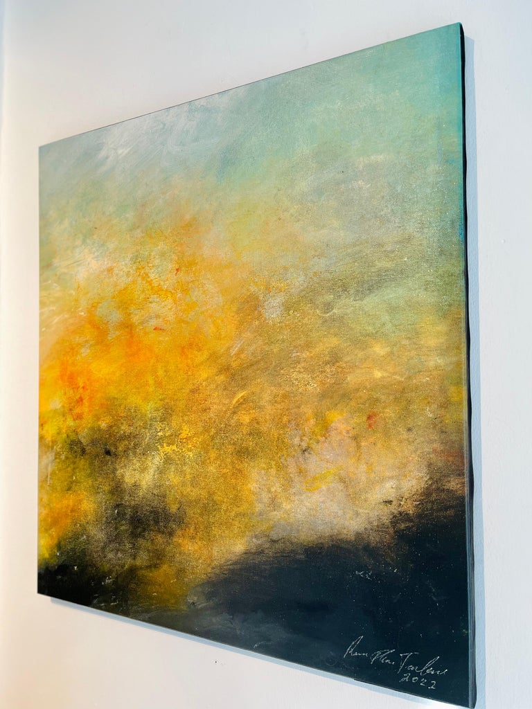 Karen Warren - Untitled IX - abstract expressionist skyscape oil copper ...