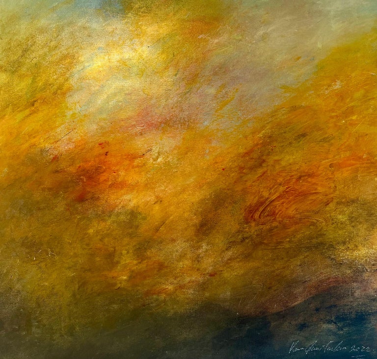 Karen Warren - Untitled X - abstract expressionism skyscape rust copper ...