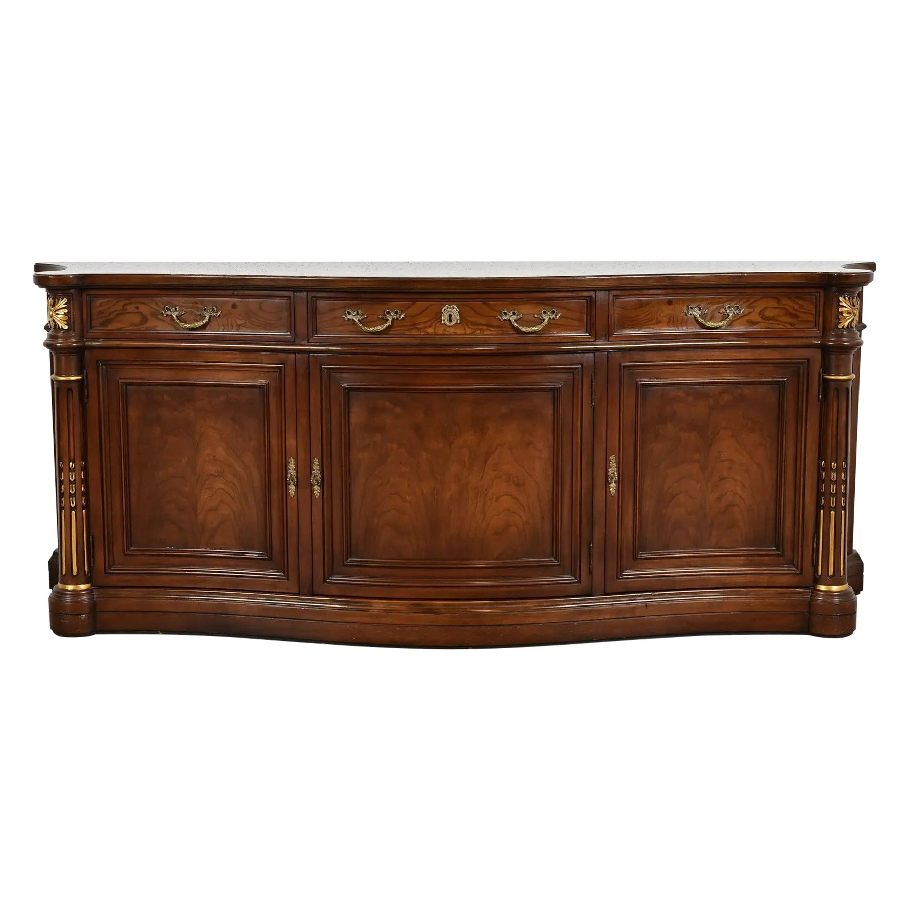 Karges French Regency Louis XVI Burled Walnut Triple Dresser or ...