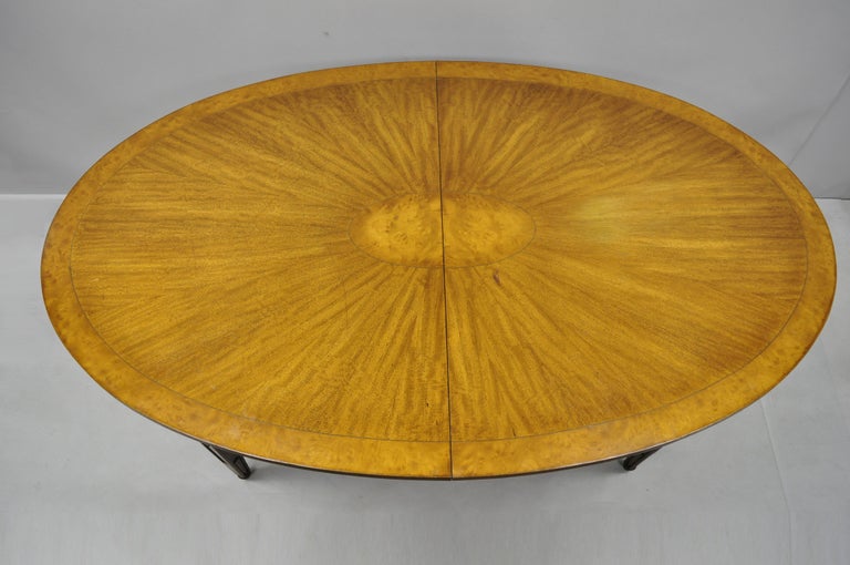Karges French Regency Style Oval Sunburst Inlaid Dining Table with Two ...