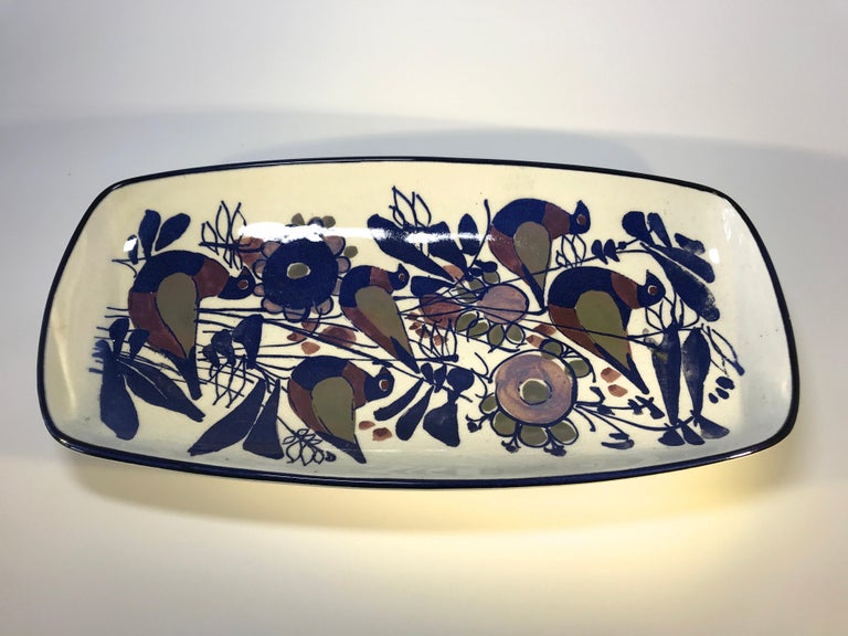 Kari Christensen for Royal Copenhagen Aluminia, Bird Decoration Oblong ...