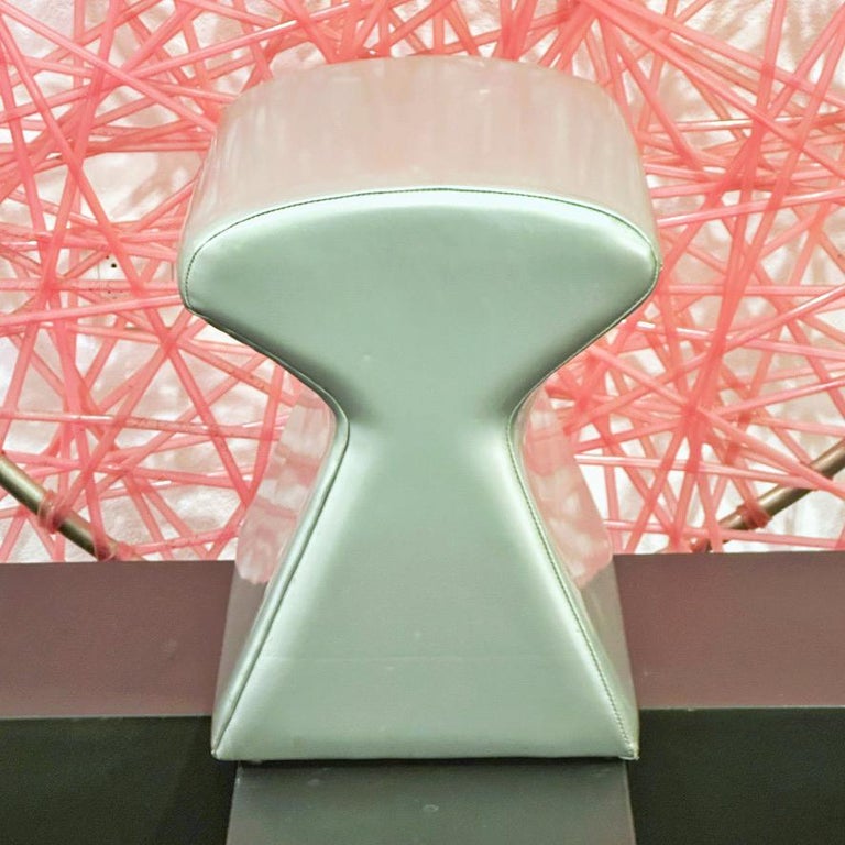 Karim Rashid Silver Vinyl Shroom Stool for IDEE Limited Edition Signed Numbered For Sale at 1stDibs