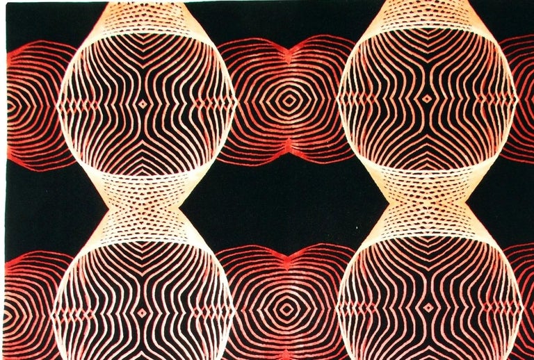 Karim Rashid, 'Vecto Black/Pink' Rug For Sale at 1stDibs