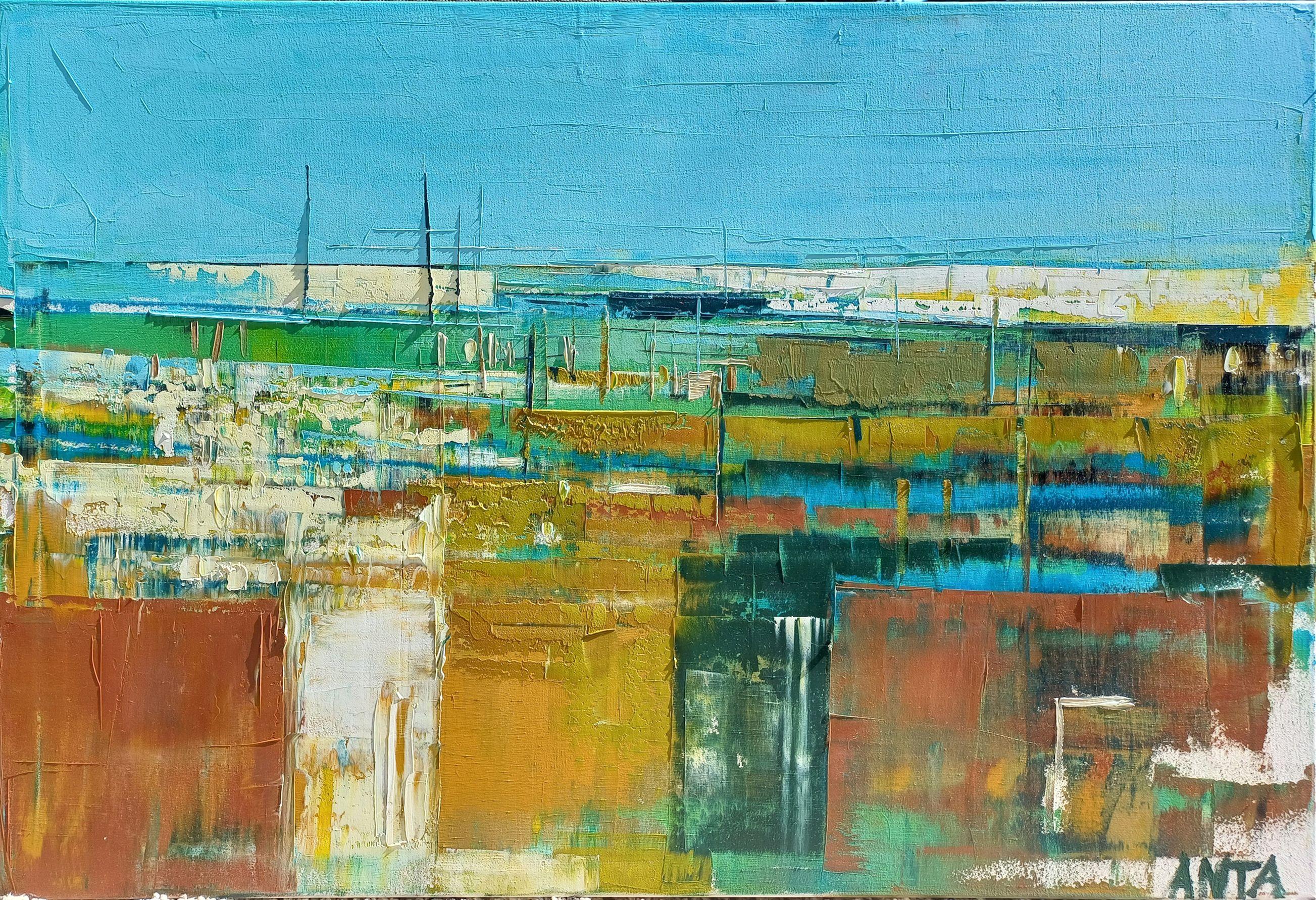 Karina Antonczak - "Ciudad abstracta 11", Pintura, Óleo sobre lienzo en ...