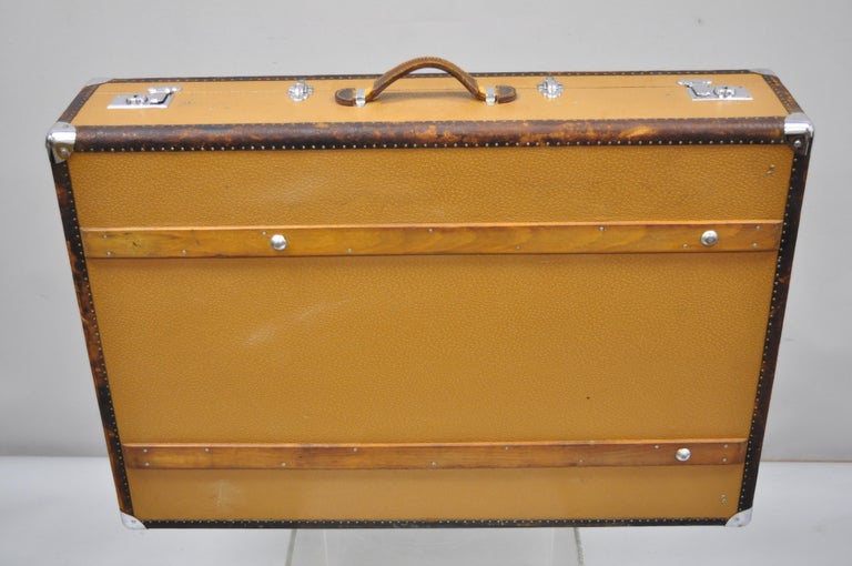 Karl Baisch Mercedes Benz Large Luggage Hard Suitcase Wood and Leather ...