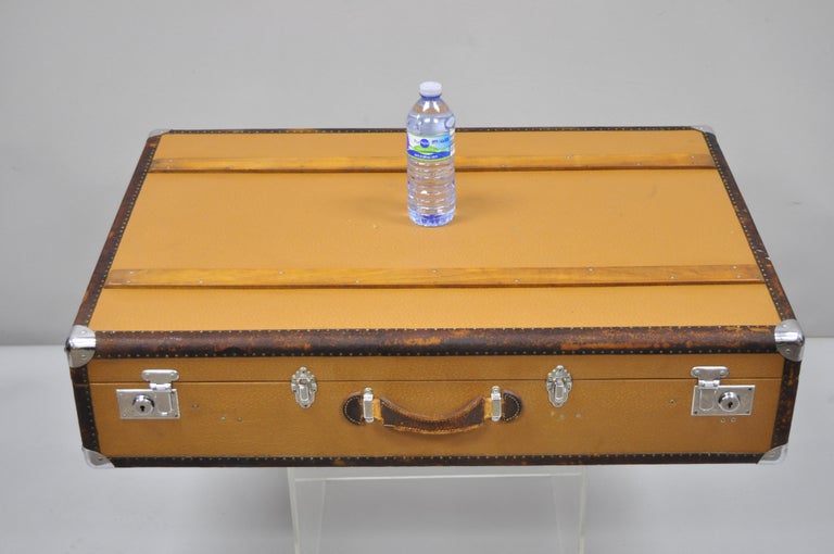 Karl Baisch Mercedes Benz Large Luggage Hard Suitcase Wood and Leather ...