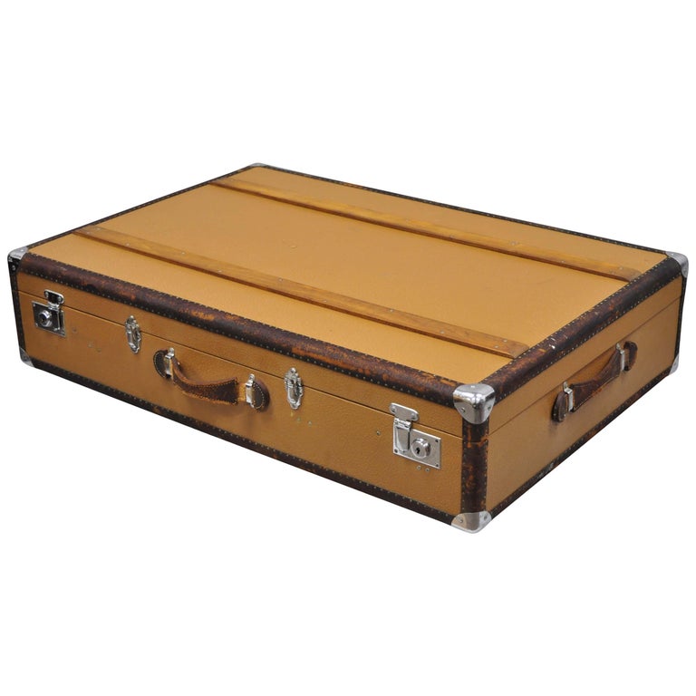 Karl Baisch Mercedes Benz Large Luggage Hard Suitcase Wood and Leather ...