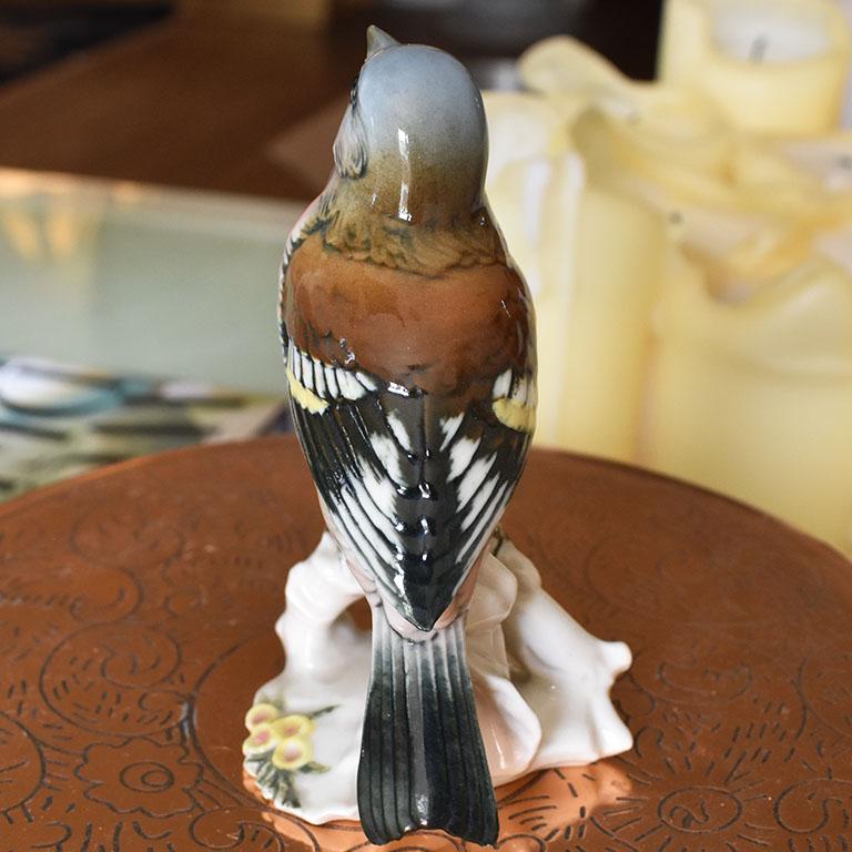 Karl Ens Porcelain Ceramic Bird in Pink Blue and Brown - Germany For ...