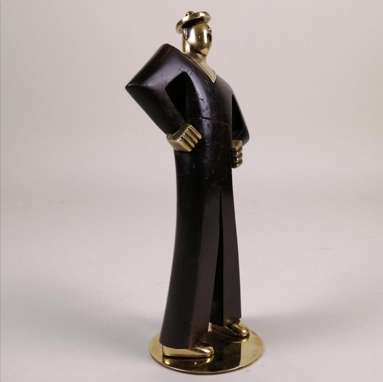 Karl Hagenauer Austrian 1930s Art Deco Brass and Ebonized Wood Singing ...