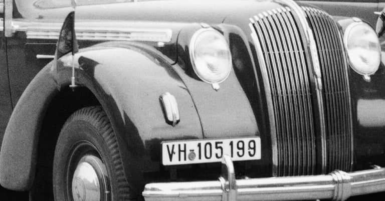 Karl Heinrich Lämmel - Car, trailer at Heiligeistkriche church ...