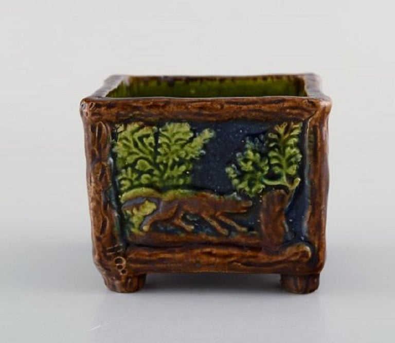 Karl Holst for Höganäs, a Pair of Antique Art Nouveau Bowls in Glazed ...