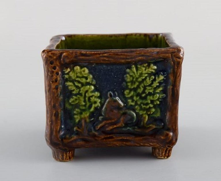 Karl Holst for Höganäs, a Pair of Antique Art Nouveau Bowls in Glazed ...