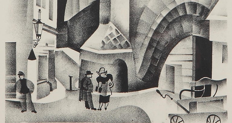 Karl Holtz - Karl Holtz Lithograph "Prag" ( Prague ), 1928 at 1stDibs