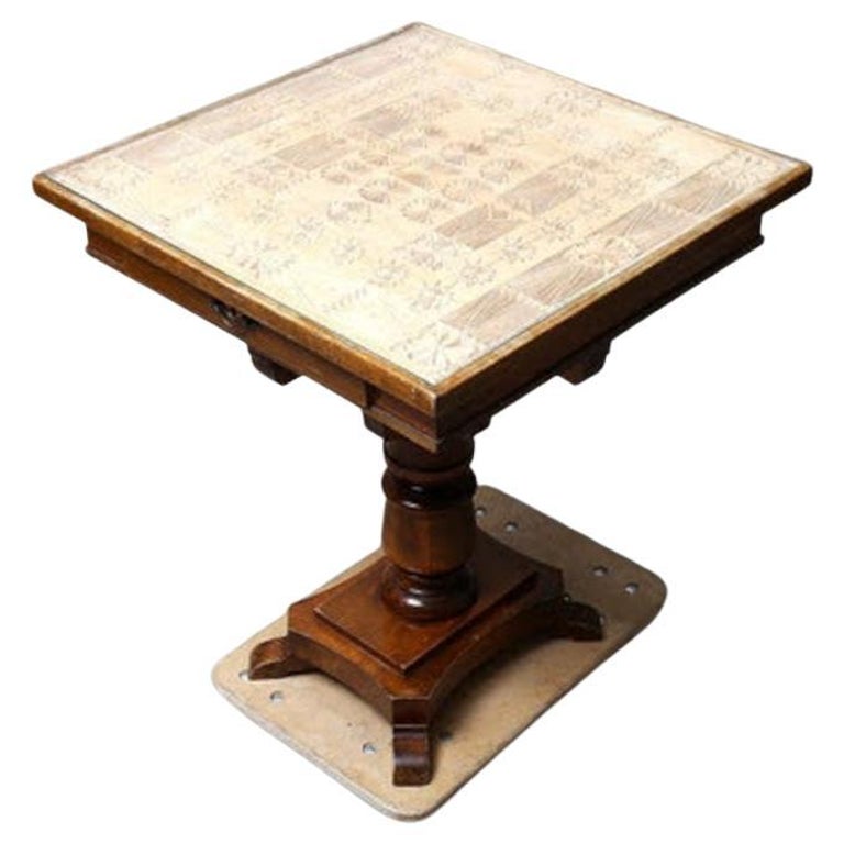 Karl Johan Style Parlor Table with Intricate Carved Top For Sale at 1stDibs
