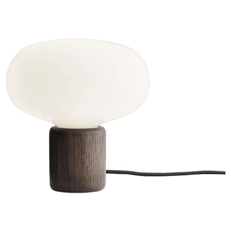 Karl Johan table lamp smoked oak and white opal For Sale at 1stDibs