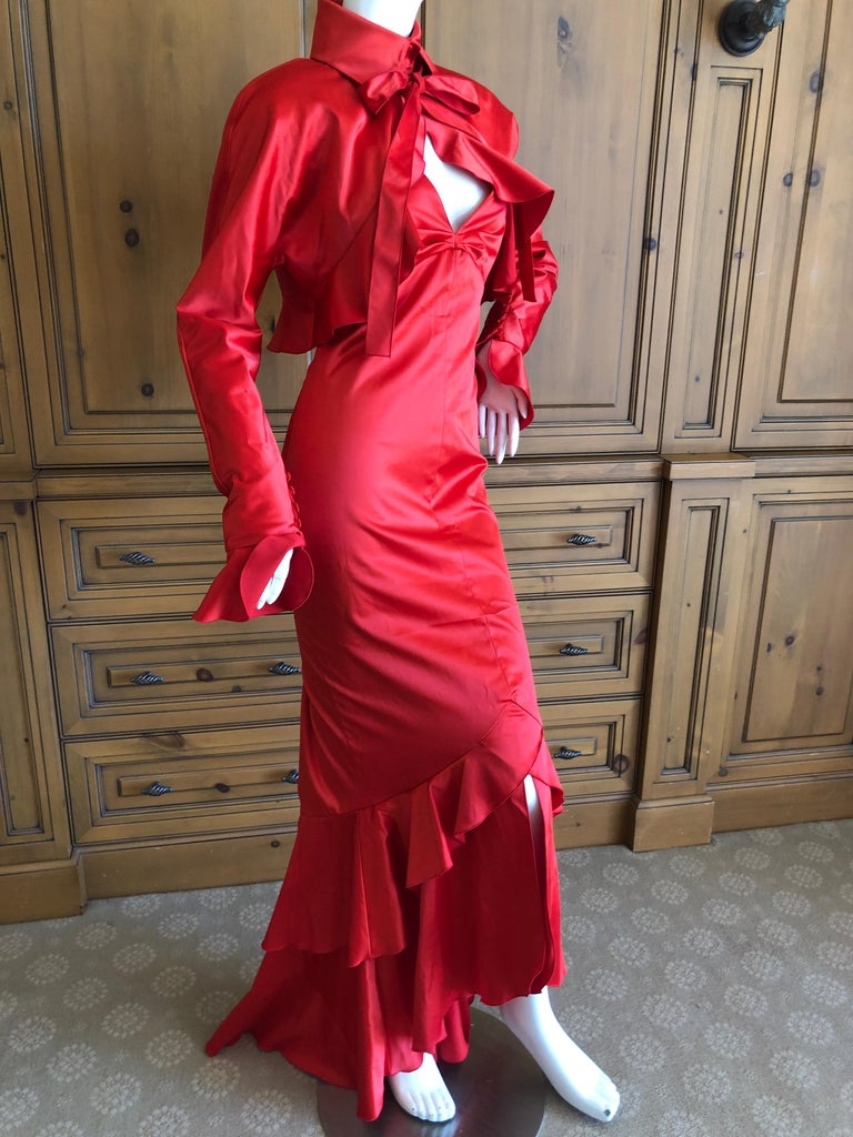 Karl Lagerfeld 1980's Red Evening Dress with Matching Jacket Lagerfeld ...