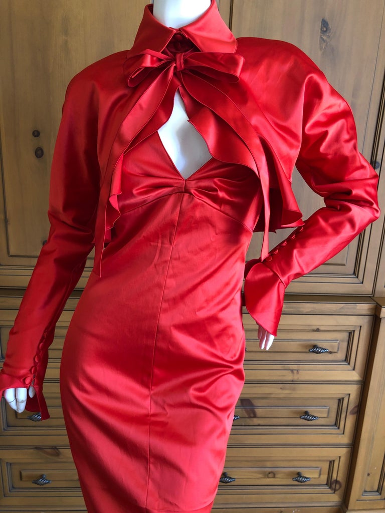 Karl Lagerfeld 1980's Red Evening Dress with Matching Jacket Lagerfeld ...