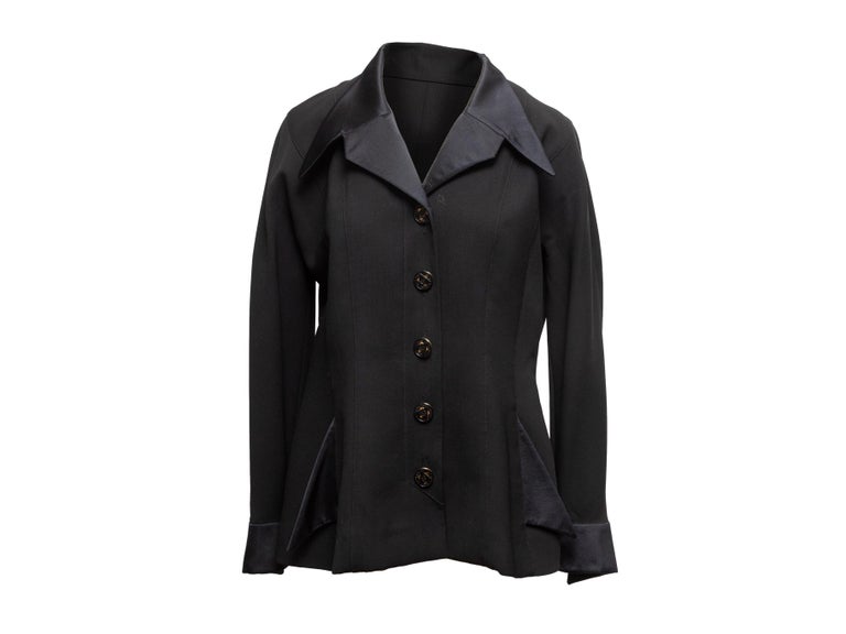Karl Lagerfeld Black Dagger Collar Jacket For Sale at 1stDibs