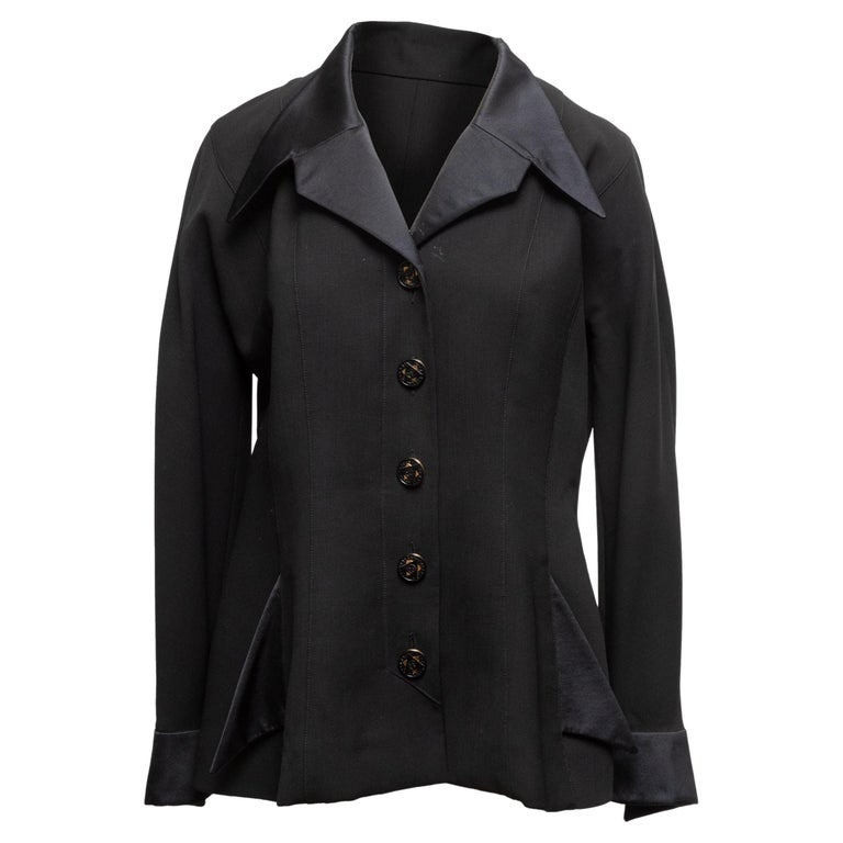 Karl Lagerfeld Black Dagger Collar Jacket For Sale at 1stDibs
