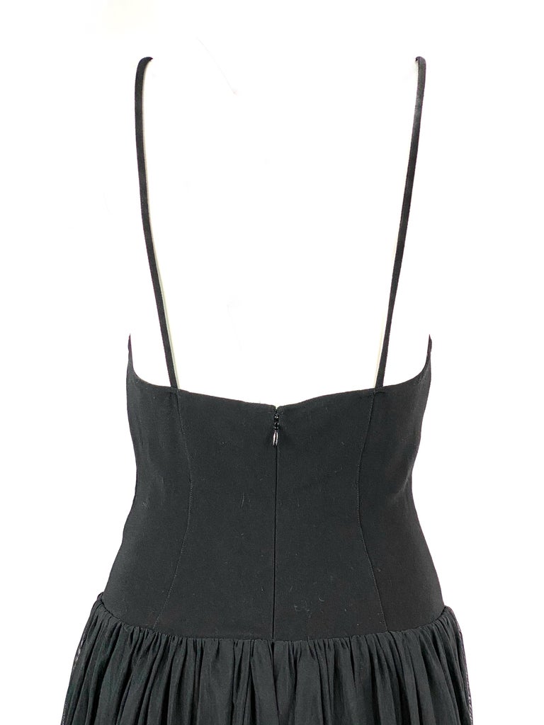 Karl Lagerfeld Black Spaghetti Strap Mini Dress Size 40 at 1stDibs