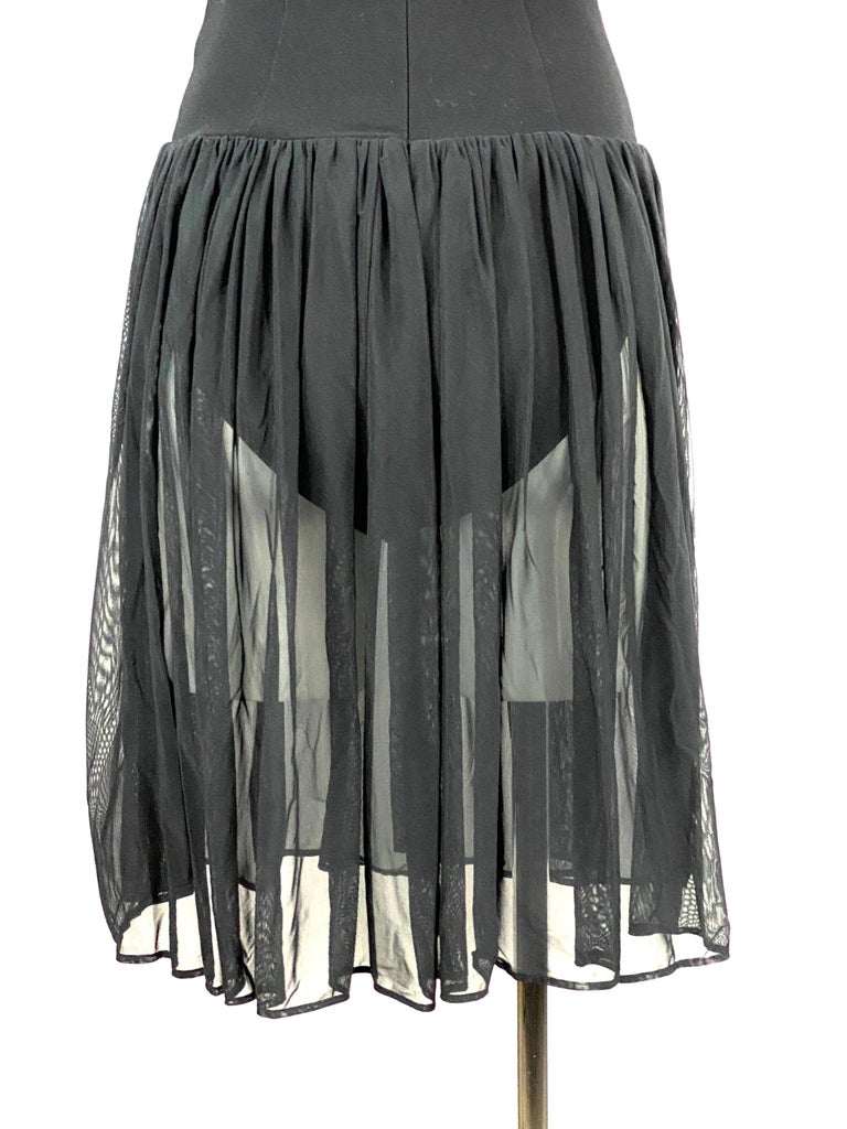 Karl Lagerfeld Black Spaghetti Strap Mini Dress Size 40 at 1stDibs