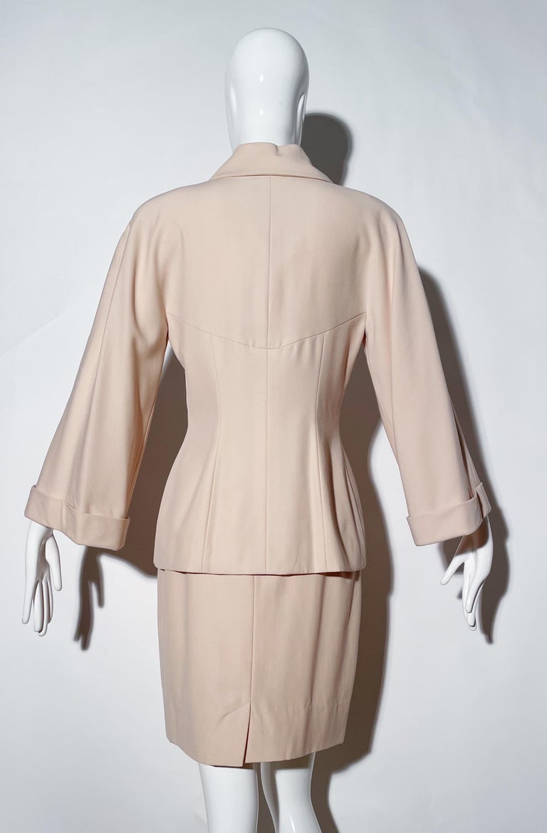 Karl Lagerfeld Blush Skirt Suit For Sale at 1stDibs