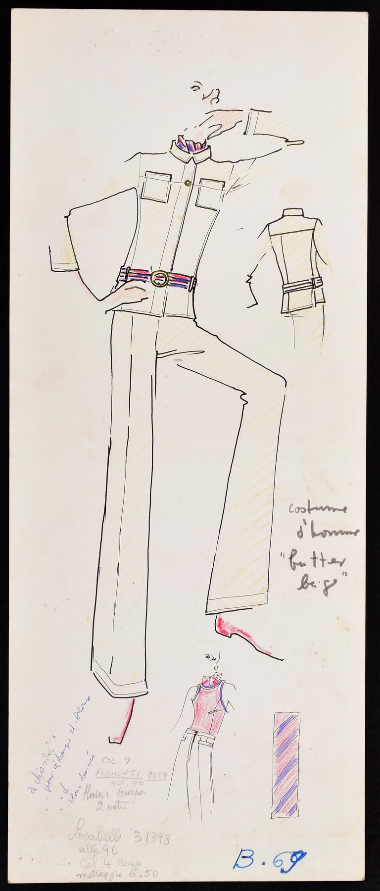 Karl Lagerfeld Fashion Drawings, circa 1965 at 1stDibs