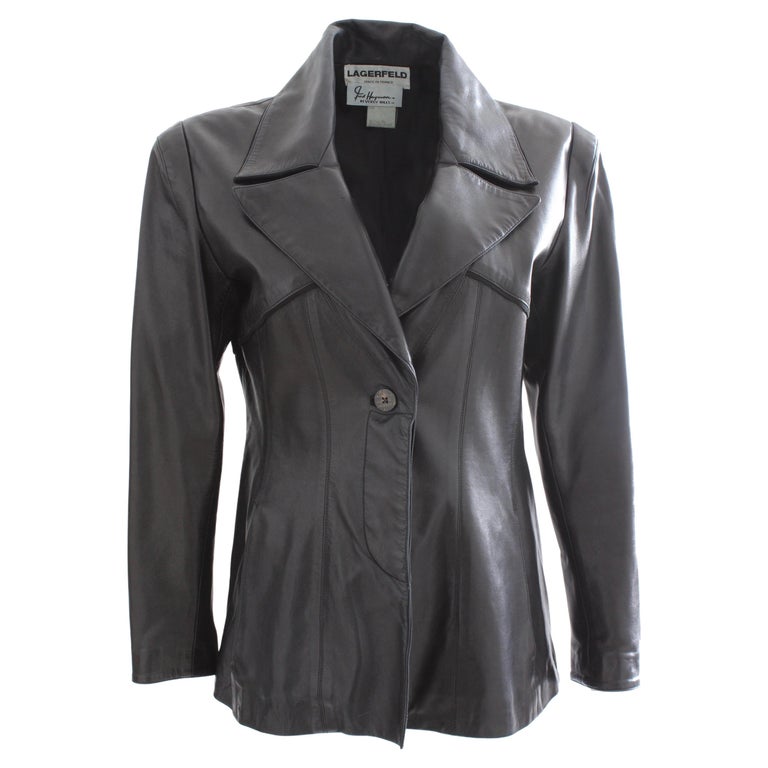 Karl Lagerfeld Jacket Black Lambskin Leather Fred Hayman Beverly Hills ...