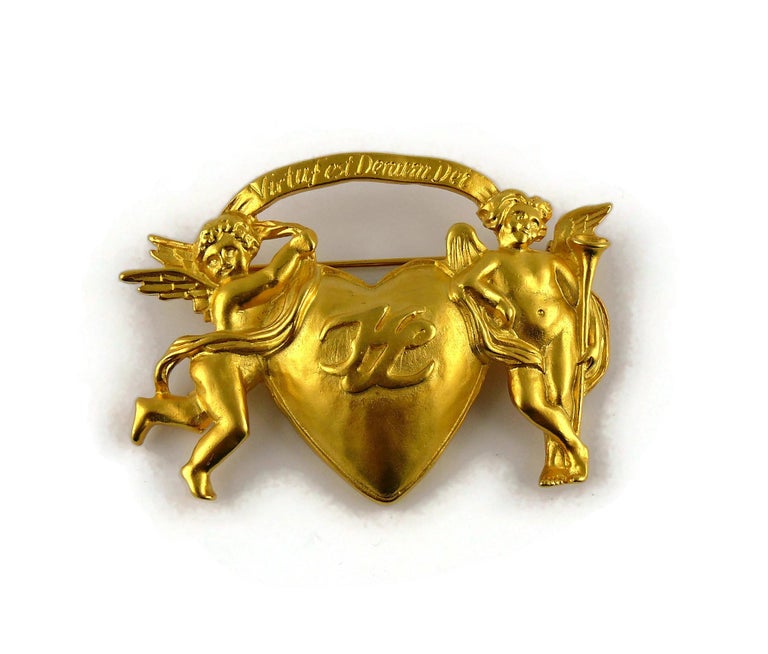 Karl Lagerfeld Vintage Virtuf Est Denum Dei Heart Angel Gold Toned ...