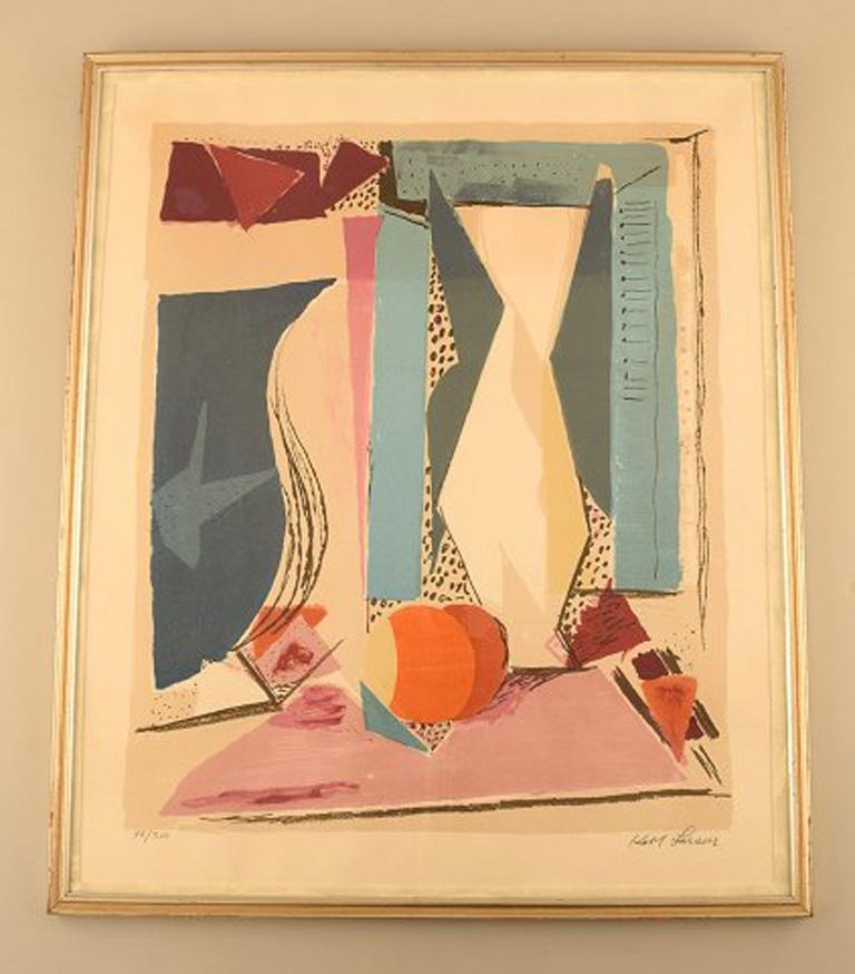 Karl Larsen Danish Painter, Color Lithography, Cubist Still Life For ...