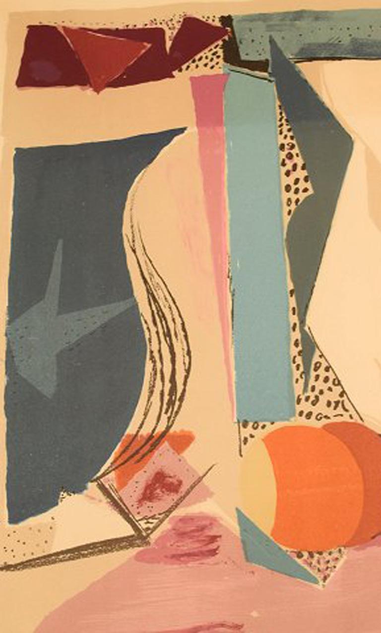 Karl Larsen Danish Painter, Color Lithography, Cubist Still Life For ...