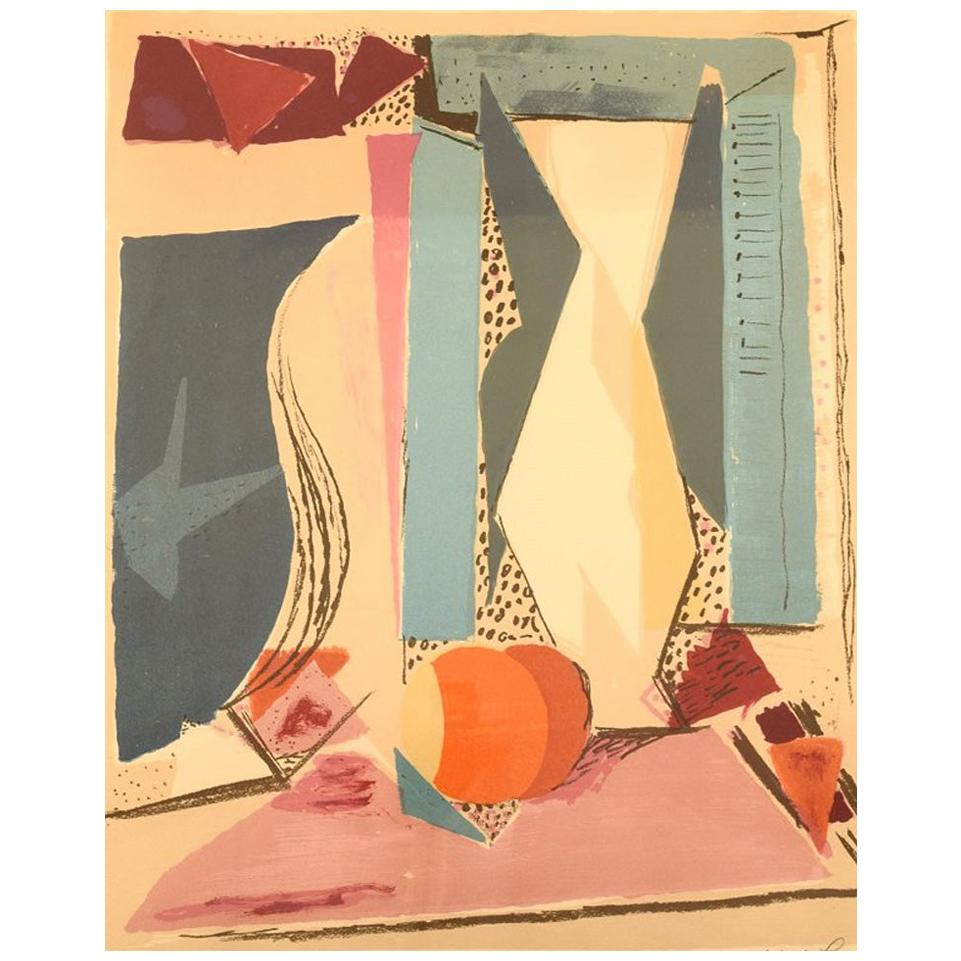 Karl Larsen Danish Painter, Color Lithography, Cubist Still Life For ...