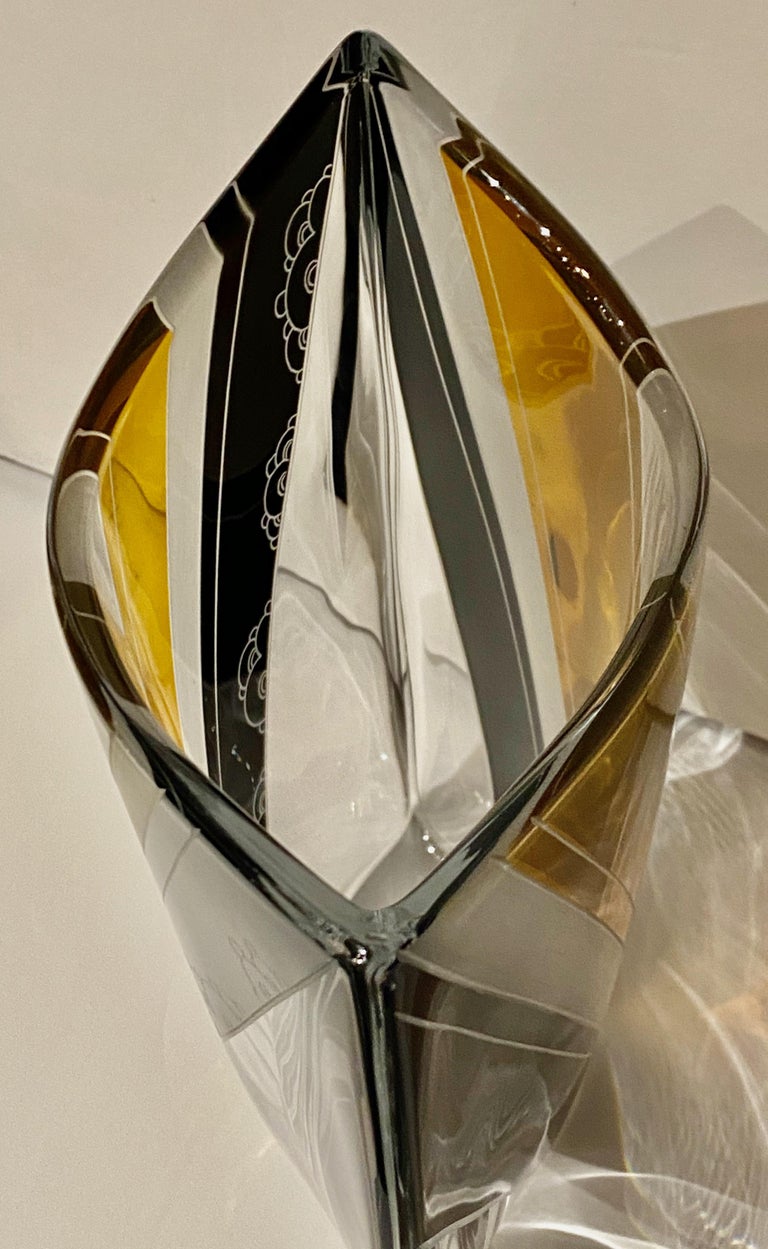 Karl Palda Design Czech Glass Vase at 1stDibs