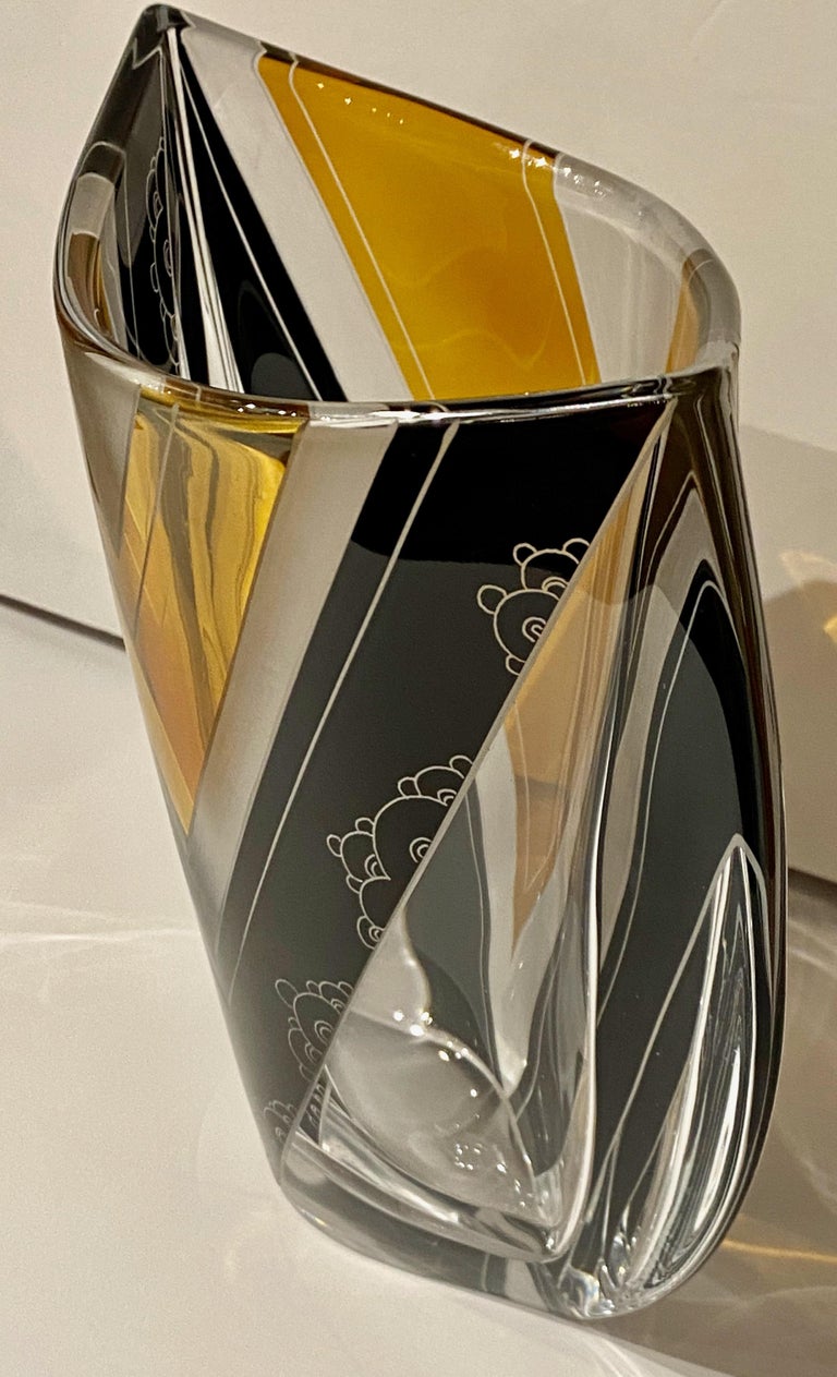 Karl Palda Design Czech Glass Vase at 1stDibs